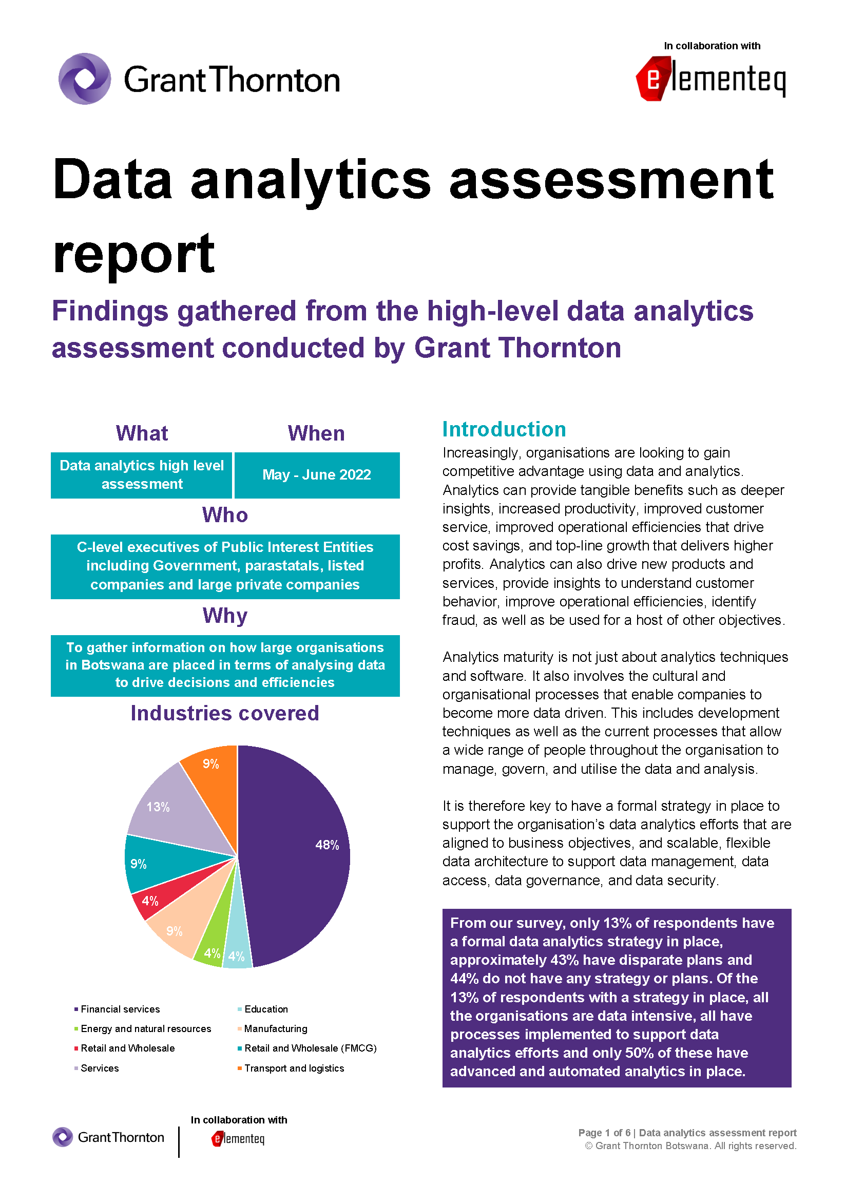 Data analytics assessment report | Grant Thornton Data analytics assessment report | Grant Thornton